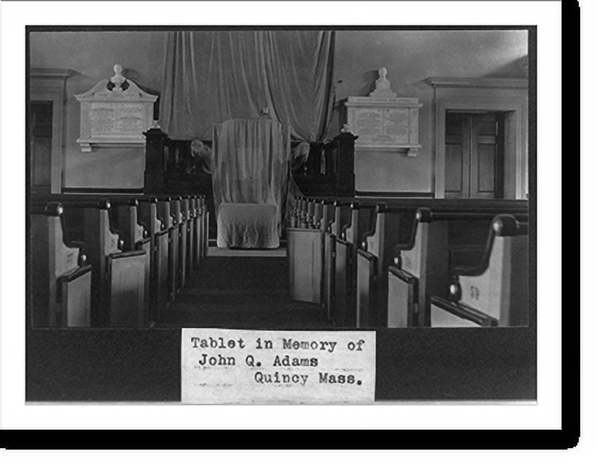 Historic Print, Tablet in Memory of John Q. Adams, Quincy, Mass., 16" x ...