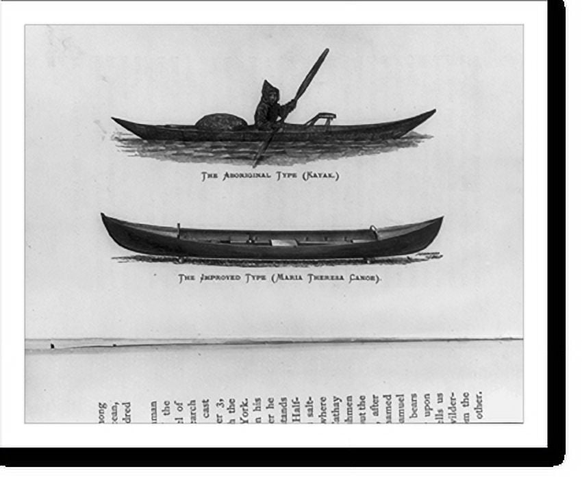Historic Print, The Aboriginal Type (Kayak)" [and] "The Imported type ...