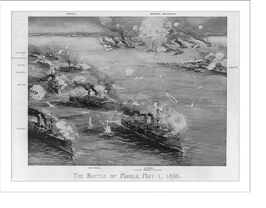 Historic Print, The Battle of Manila, May 1, 1898, 16" x 20" - Walmart.com