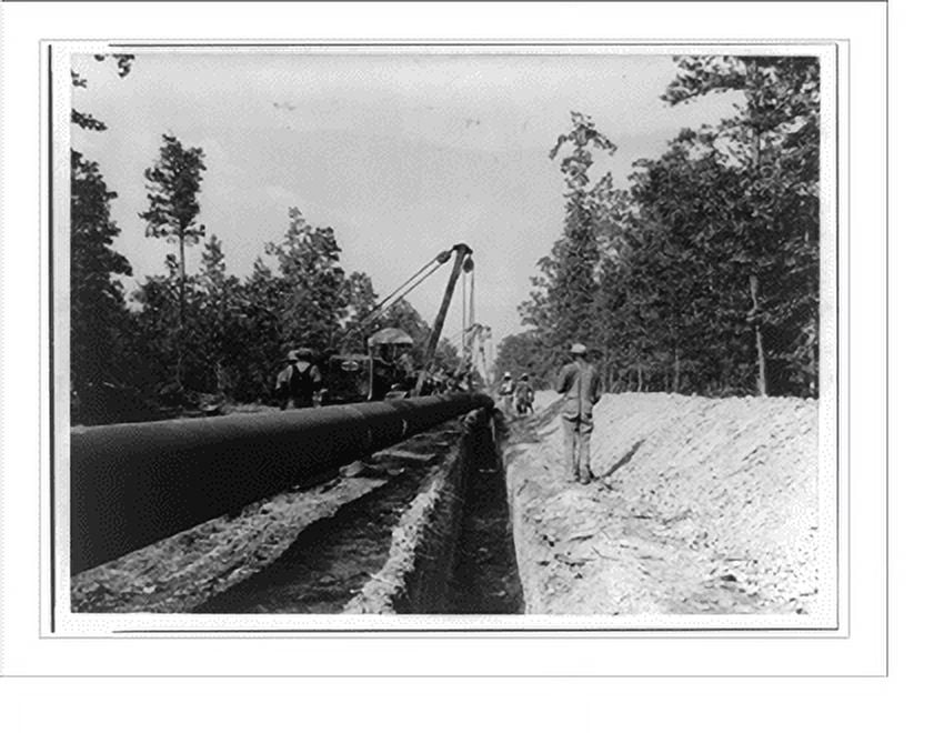 Historic Print, [The Big Inch pipeline under construction: Pipe being ...