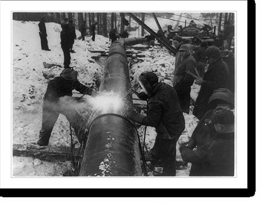 Historic Print, [The Big Inch pipeline under construction: two welders ...