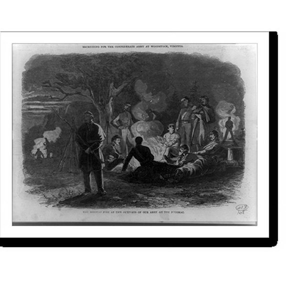 Historic Print, The Bivouac fire at the outposts of our army on the ...