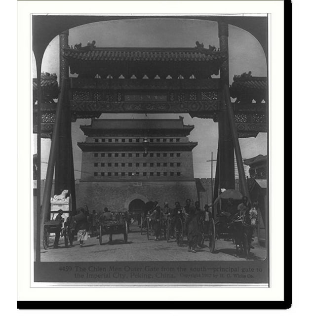 Historic Print, The Chien Men Outer Gate from the south - principal ...
