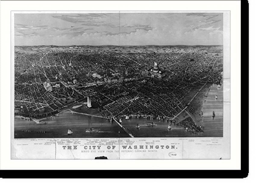 Historic Print, The City of Washington birds-eye view from the Potomac ...
