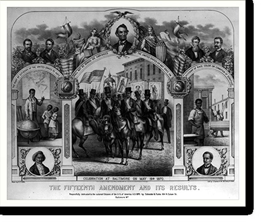Historic Print, The Fifteenth Amendment and its results.drawn by G.F ...