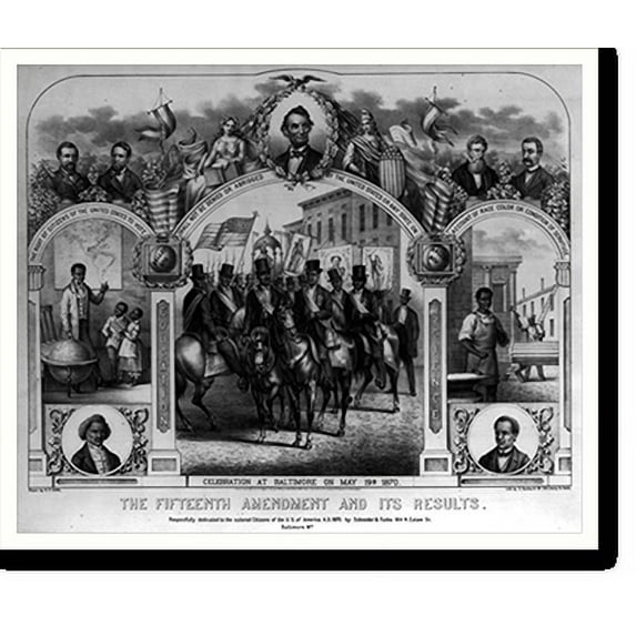 Historic Print, The Fifteenth Amendment and its results.drawn by G.F ...