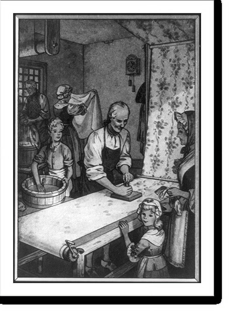 Historic Print, The First calico printery in American was set up in ...