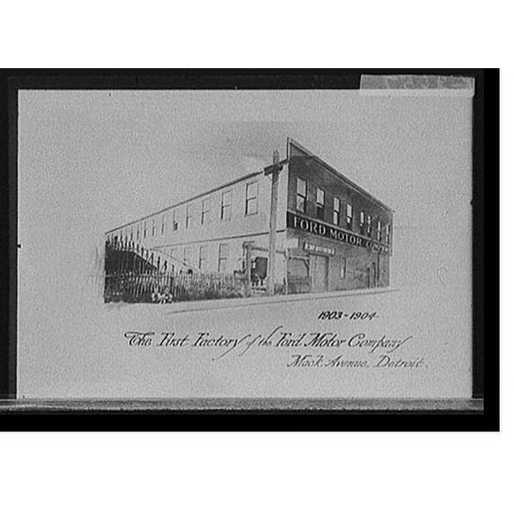Historic Print, The First factory of the Ford Motor Company, Mack ...