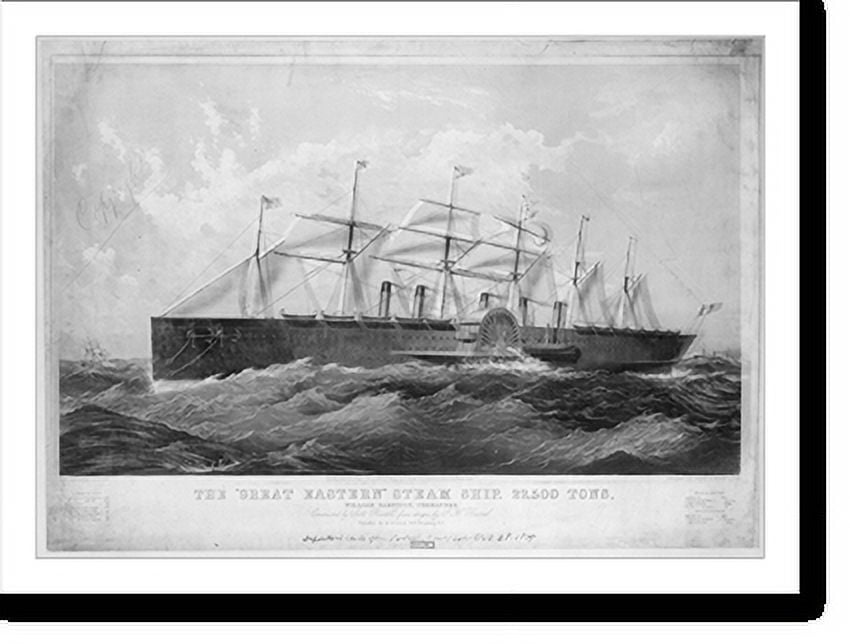 Historic Print, The Great Eastern" steam ship, 22, 500 tons", 16" x 20 ...