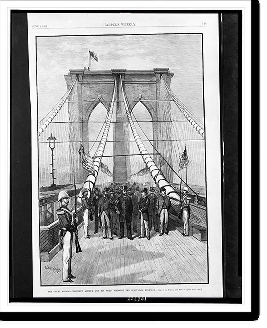 Historic Print, The Great bridge - President Arthur and his party ...