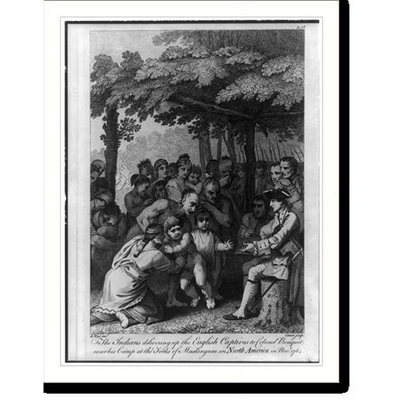 Historic Print, The Indians delivering up the English captives to ...