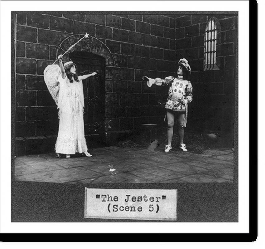 Historic Print, [The Jester, scene 5 - angelic female waving star ...