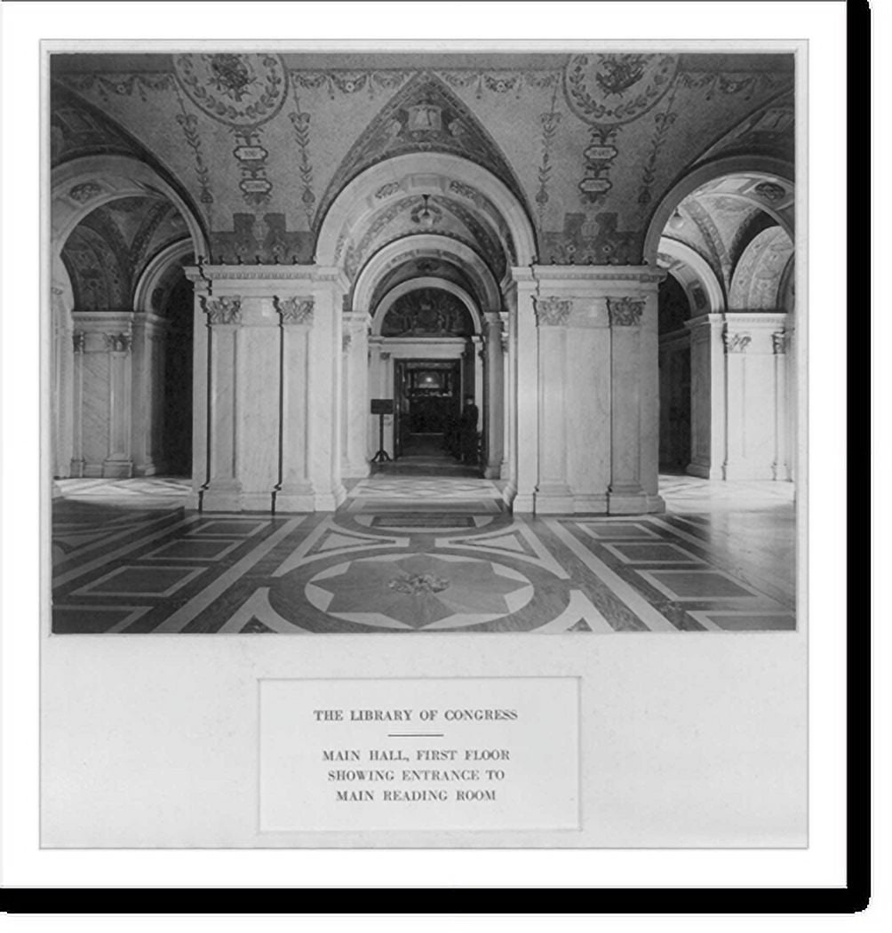 Historic Print, The Library of Congress. Main Hall, first floor ...