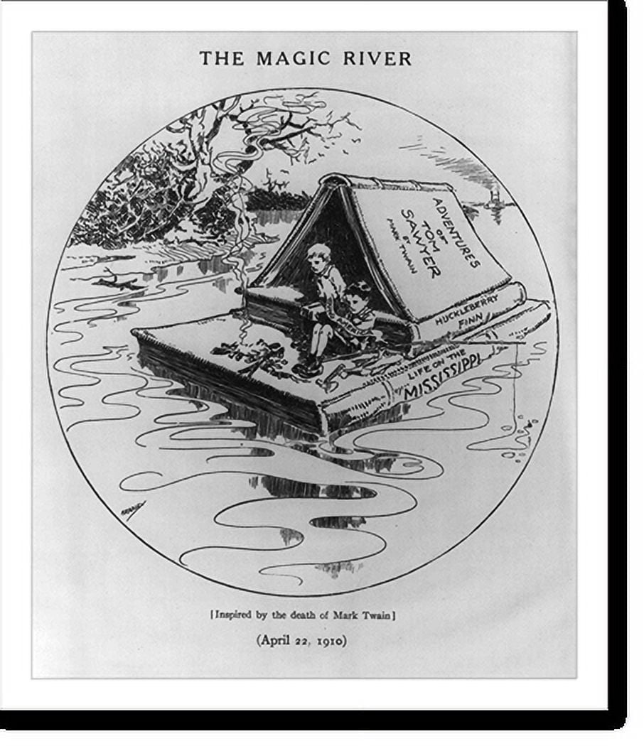 Historic Print, The Magic River - inspired by the death of Mark Twain ...