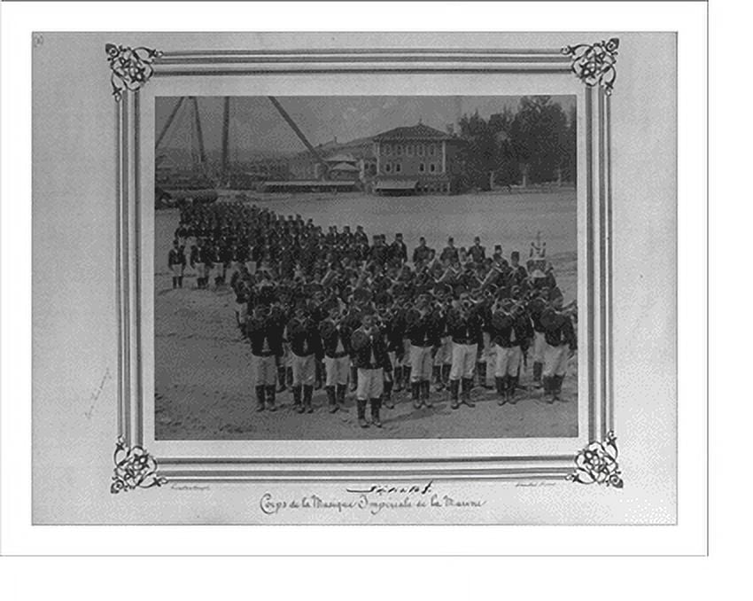 Historic Print, [The Naval Batallion and its band].Constantinople ...