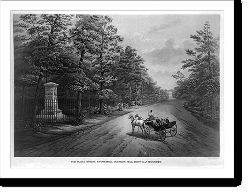Historic Print, The Place were Stonewall Jackson fell, mortally wounded ...