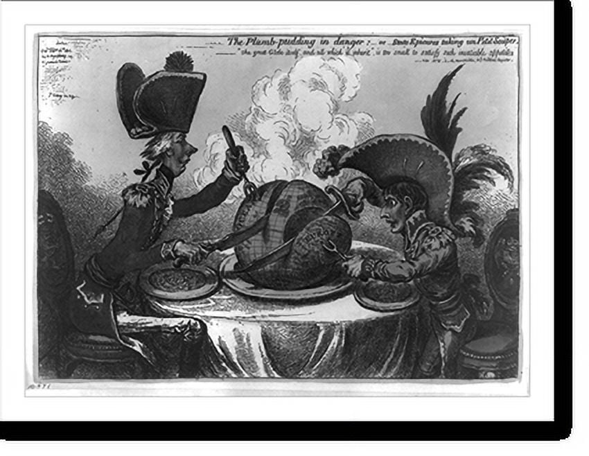 Historic Print, The Plumb-pudding in danger, or, State epicures taking ...
