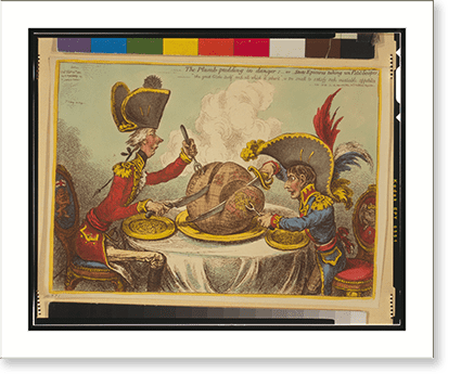 Historic Print, The Plumb-pudding in danger, or, State epicures taking ...