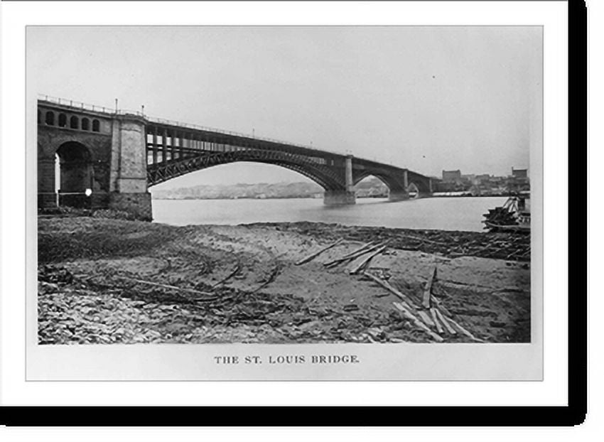 Historic Print, The St. Louis Bridge: [View of bridge from shore], 18 ...