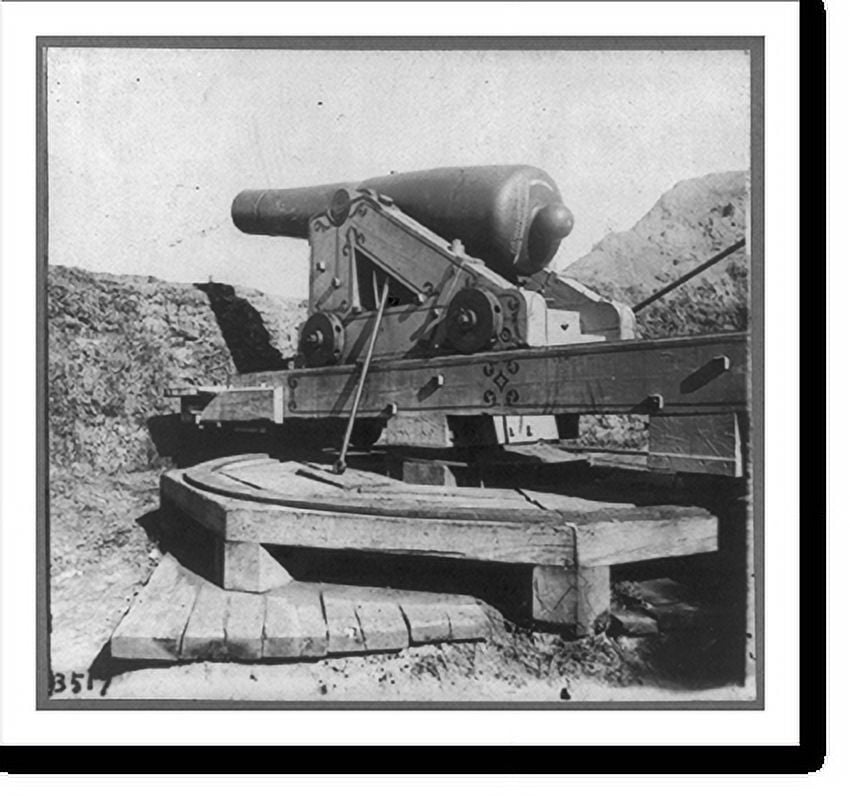 Historic Print, [The Swamp Angel gun. Morris Island, South Carolina ...