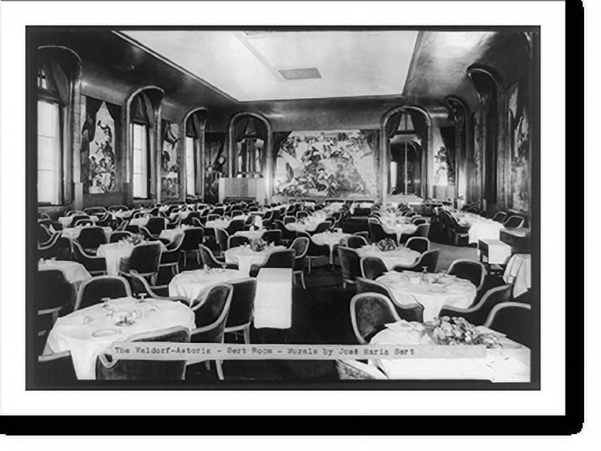 Historic Print, The Waldorf-Astoria - Sert Room - Murals by José María ...