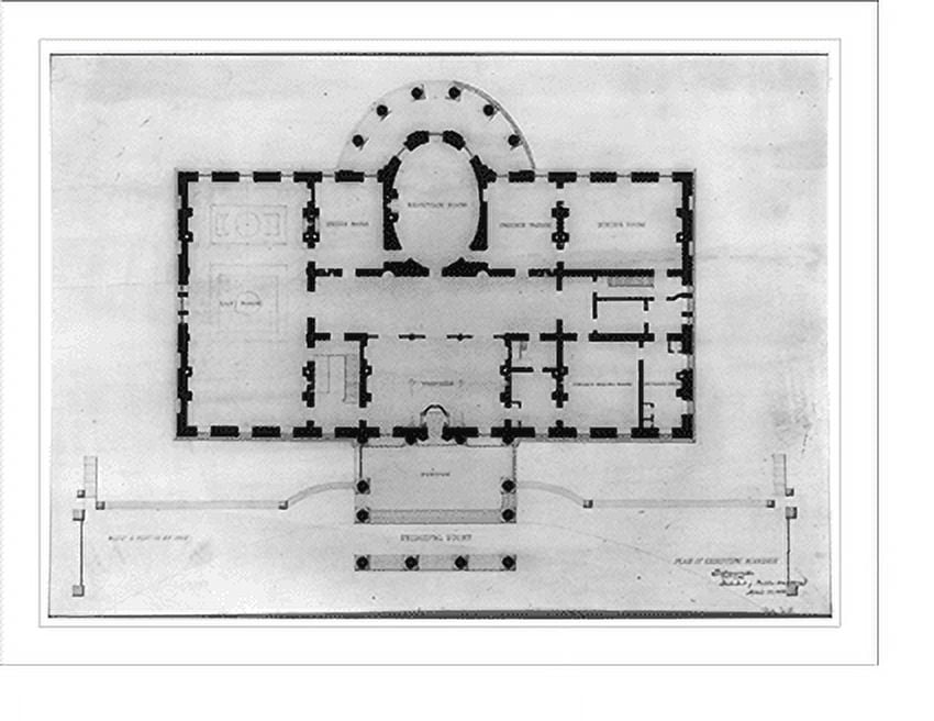 Historic Print, [The White House (Executive Mansion"), Washington, D.C. Principal floor ...