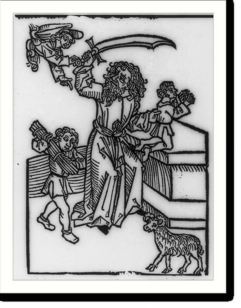 Historic Print, [The angel of the Lord preventing Abraham from ...