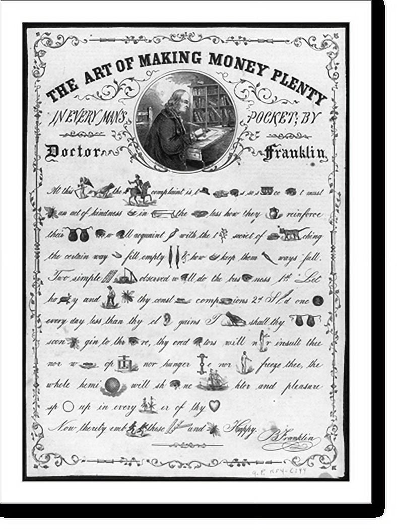 Historic Print, The art of making money plenty in every man's pocket ...