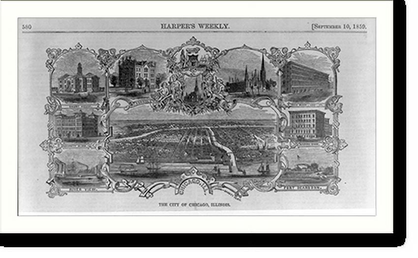 Historic Print, The city of Chicago, Illinois, 16" x 20" - Walmart.com
