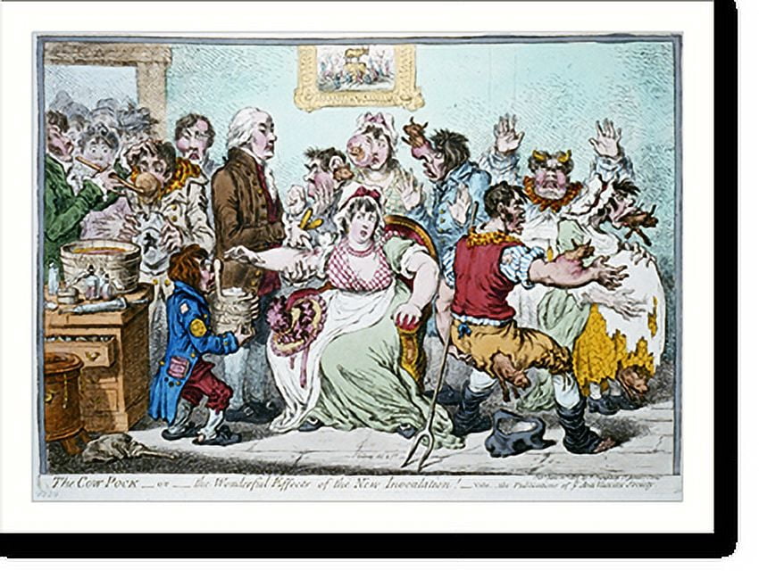 Historic Print, The cow-pock - or - the wonderful effects of the new ...