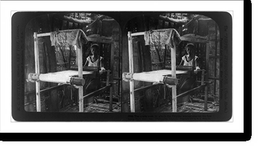 Historic Print, The crude loom in which the Filipino woman weaves the ...