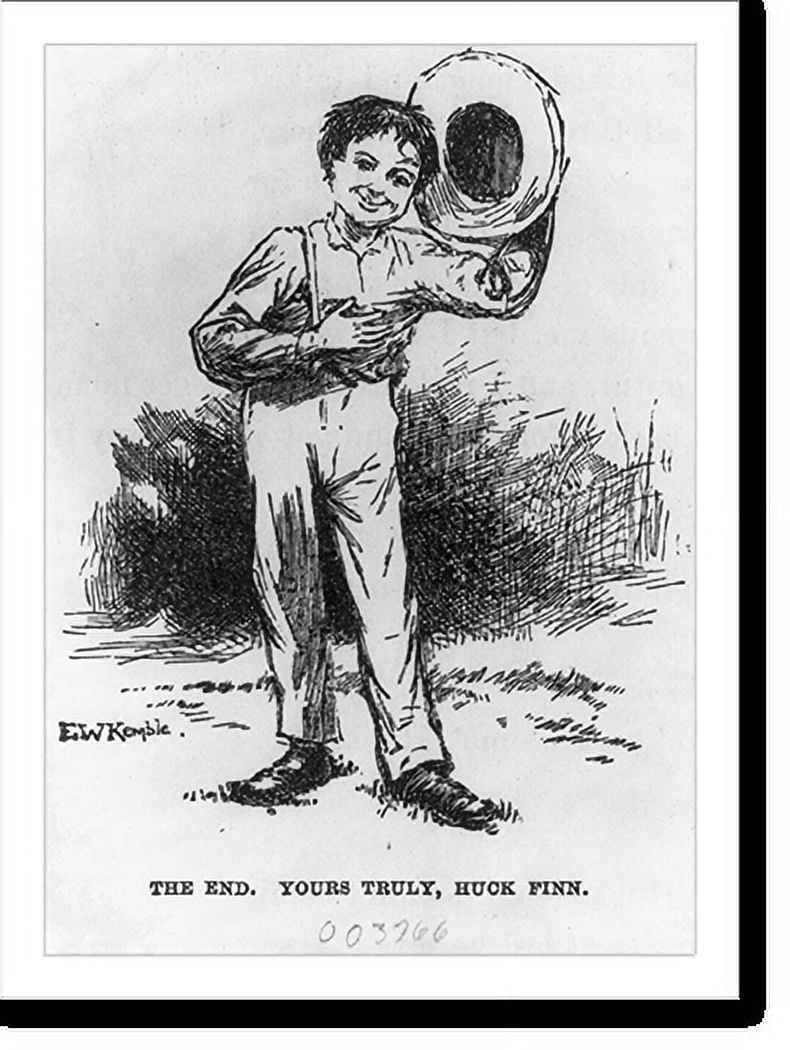 Historic Print, The end. Yours truly, Huck Finn, 16" x 20" - Walmart.com