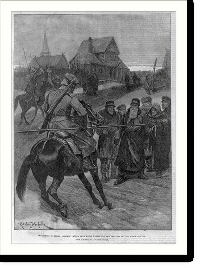 Historic Print, The famine in Russia [1892]: Cossack patrol near Kazan ...