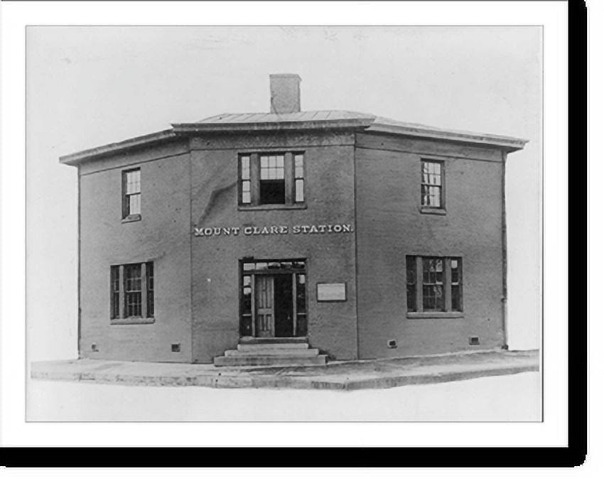 Historic Print, The first railroad station in America - the Mt. Clare ...