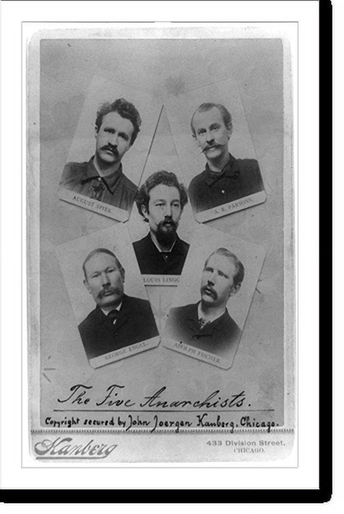 Historic Print, The five anarchists August Spies, A.R. Parsons, Louis ...