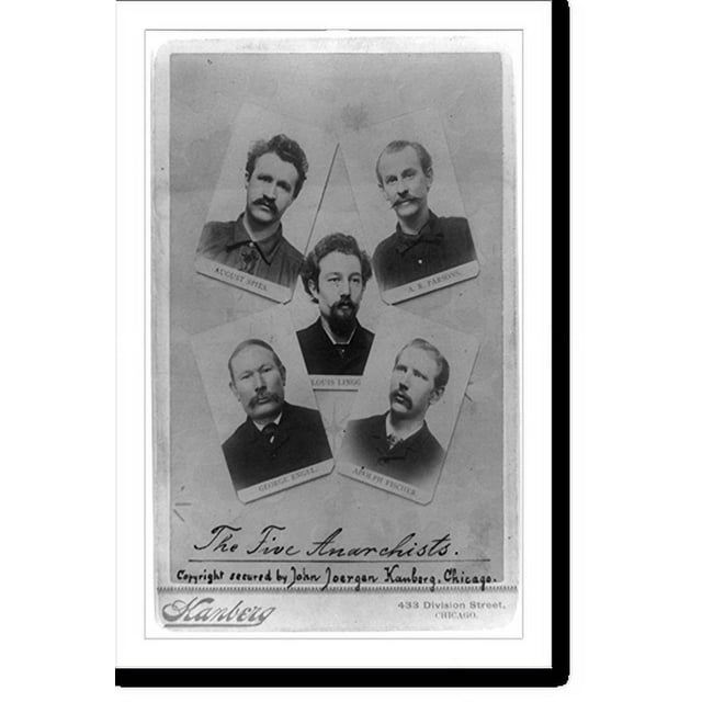 Historic Print, The five anarchists August Spies, A.R. Parsons, Louis ...