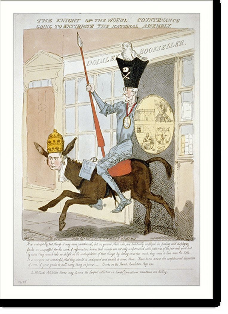 Historic Print, The knight of the woeful countenance going to extirpate ...