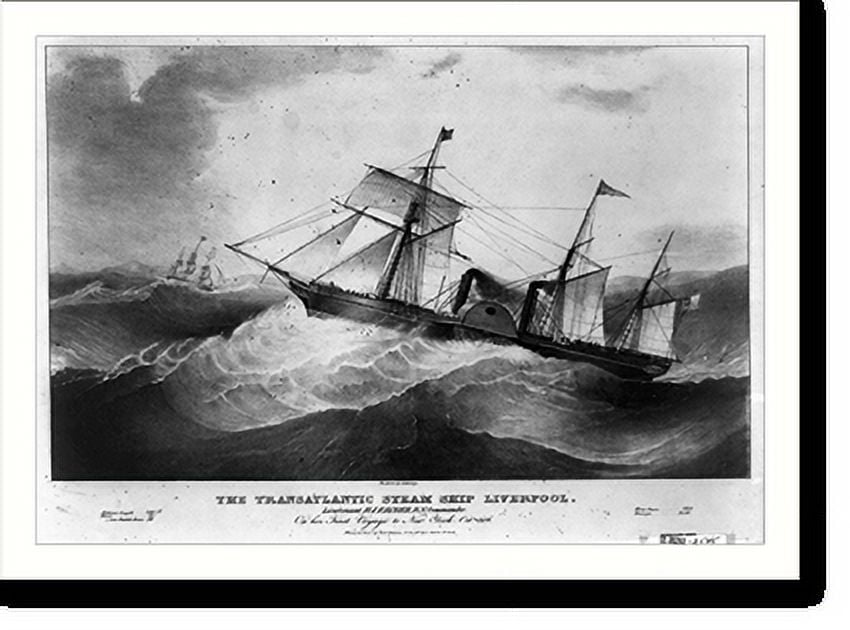 Historic Print, The transatlantic steam ship Liverpool, 16" x 20 ...