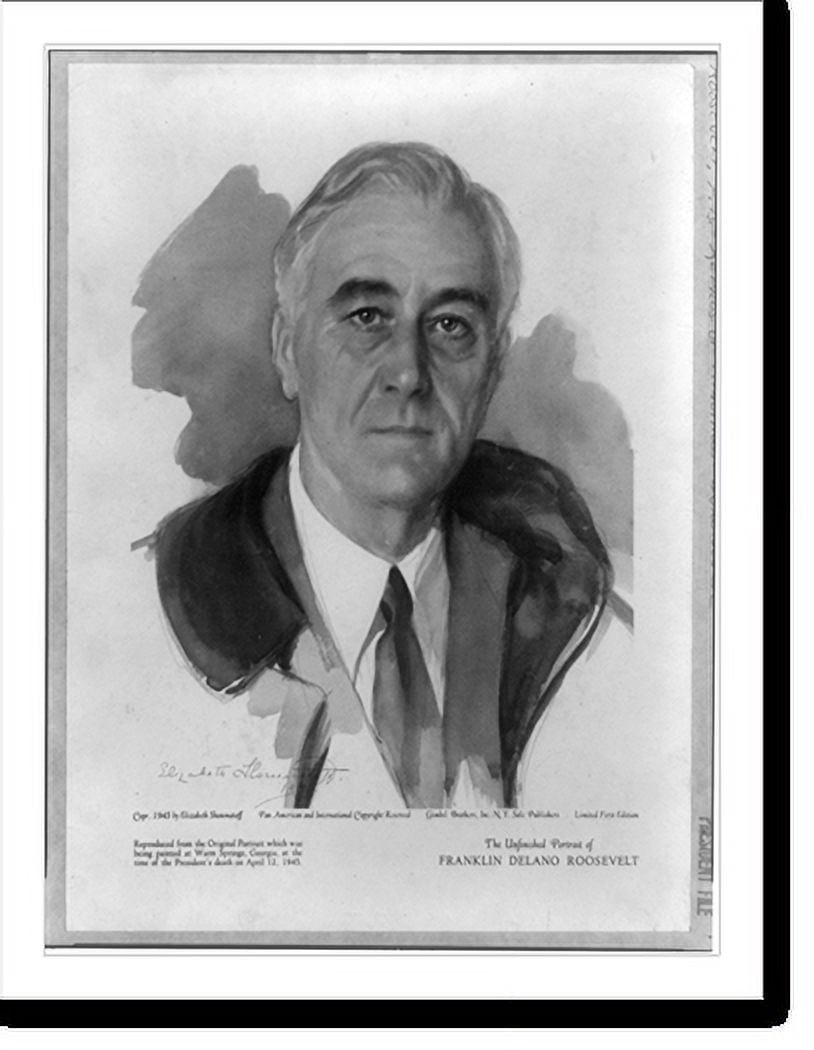 Historic Print, The unfinished portrait of Franklin Delano Roosevelt ...