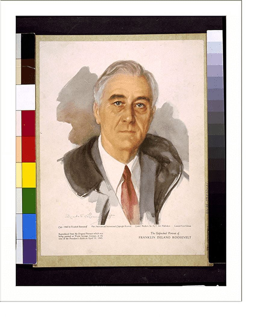 Historic Print, The unfinished portrait of Franklin Delano Roosevelt ...