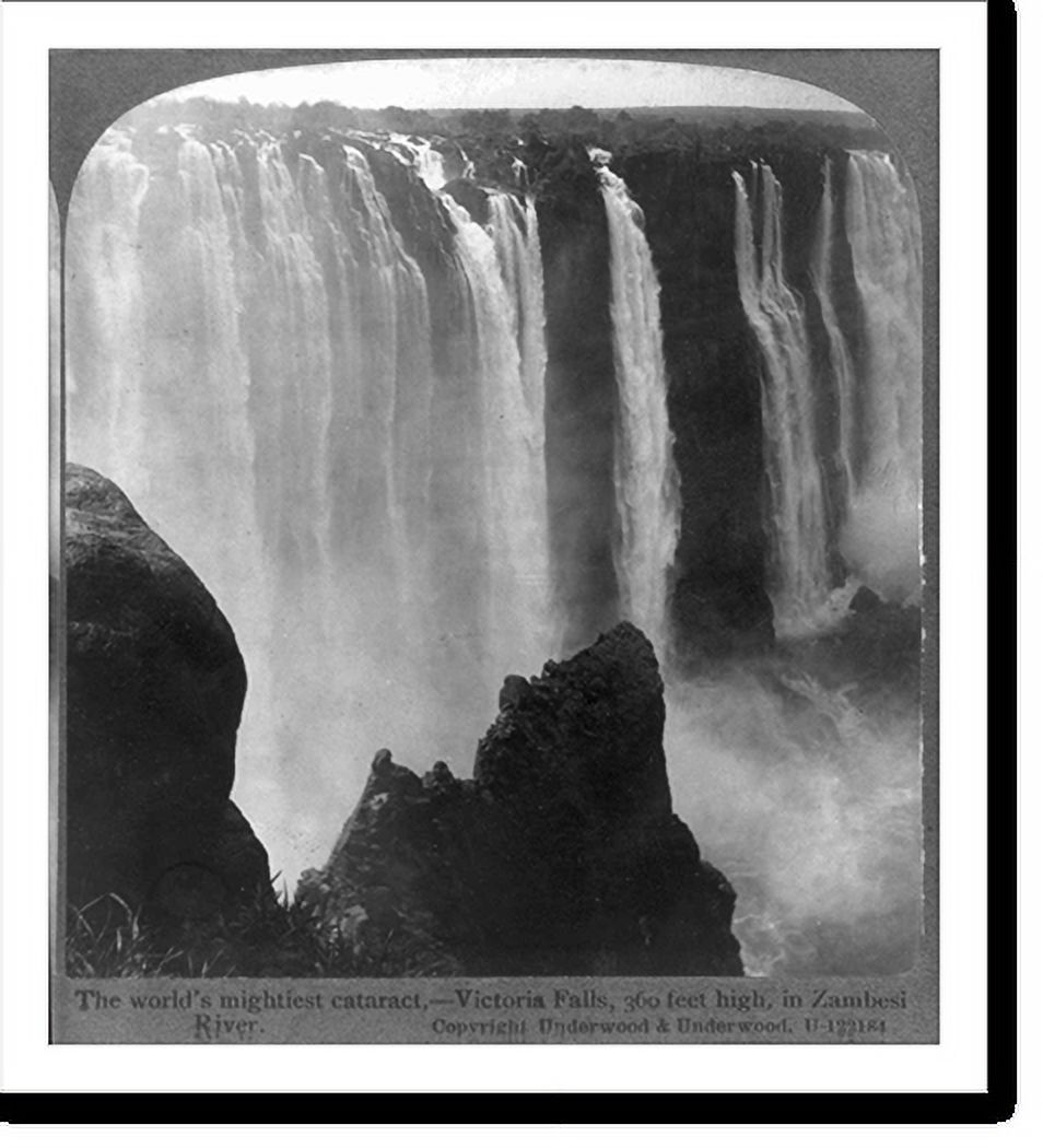 Historic Print, The world's mightiest cataract - Victoria Falls, 360 ...
