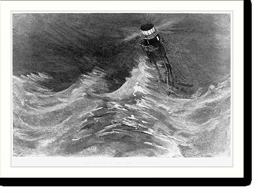 Historic Print, The wreck of the first lighthouse, 18" x 24" - Walmart.com