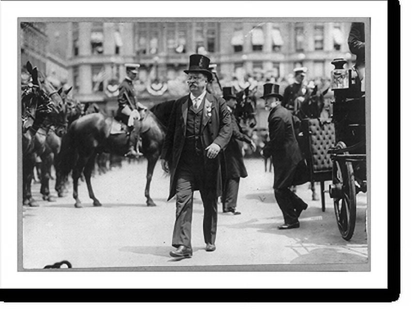 Historic Print, [Theodore Roosevelt, full, walking in front of men on ...
