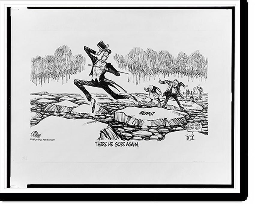 Historic Print, There he goes again.Oliphant., 16" x 20" - Walmart.com