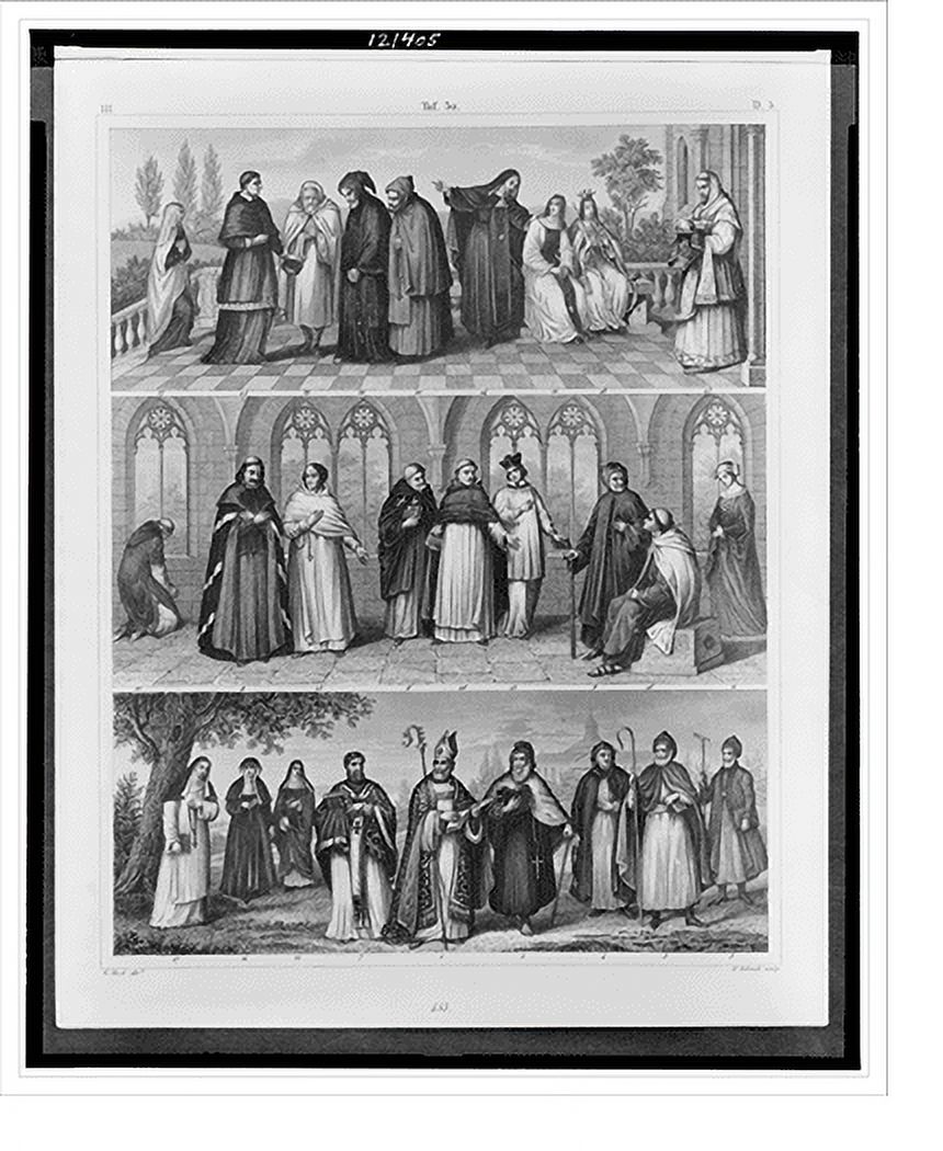 Historic Print, [Three illustrations depicting saints, including St ...