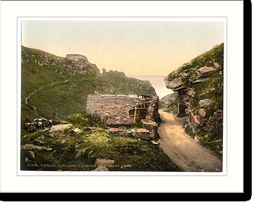 Historic Print, Tintagel King Arthurs Castle from valley I Cornwall ...