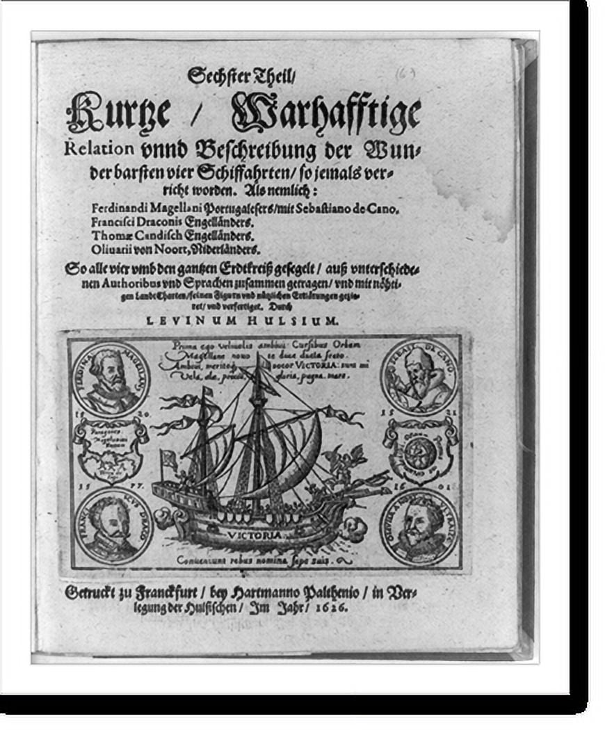 Historic Print, [Title page illus. with ship VICTORIA and bust ...