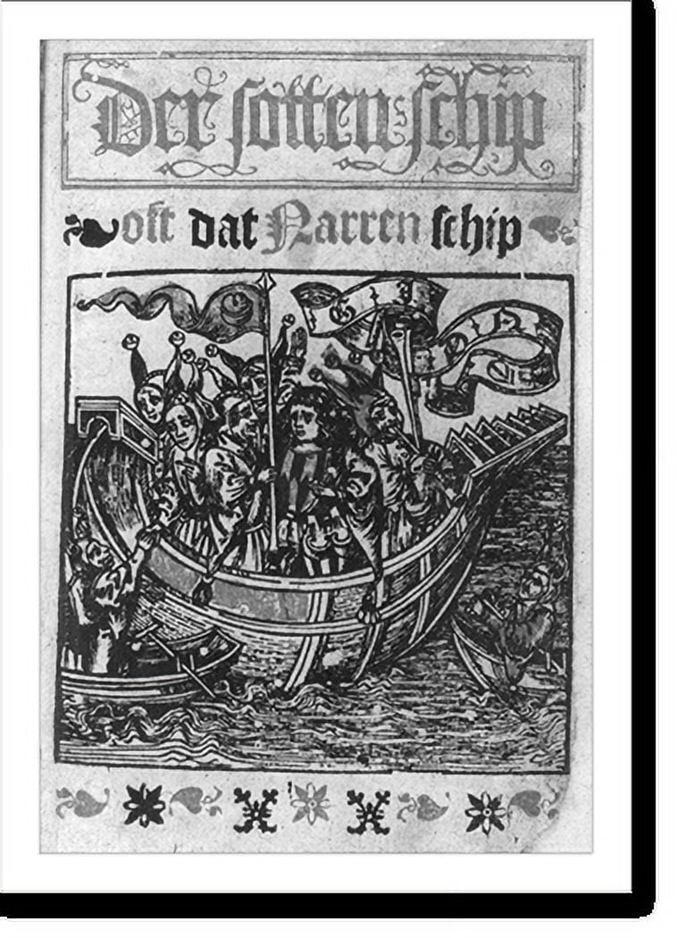 Historic Print, [Title page of Sebastian Brant's Ship of Fools" with ...