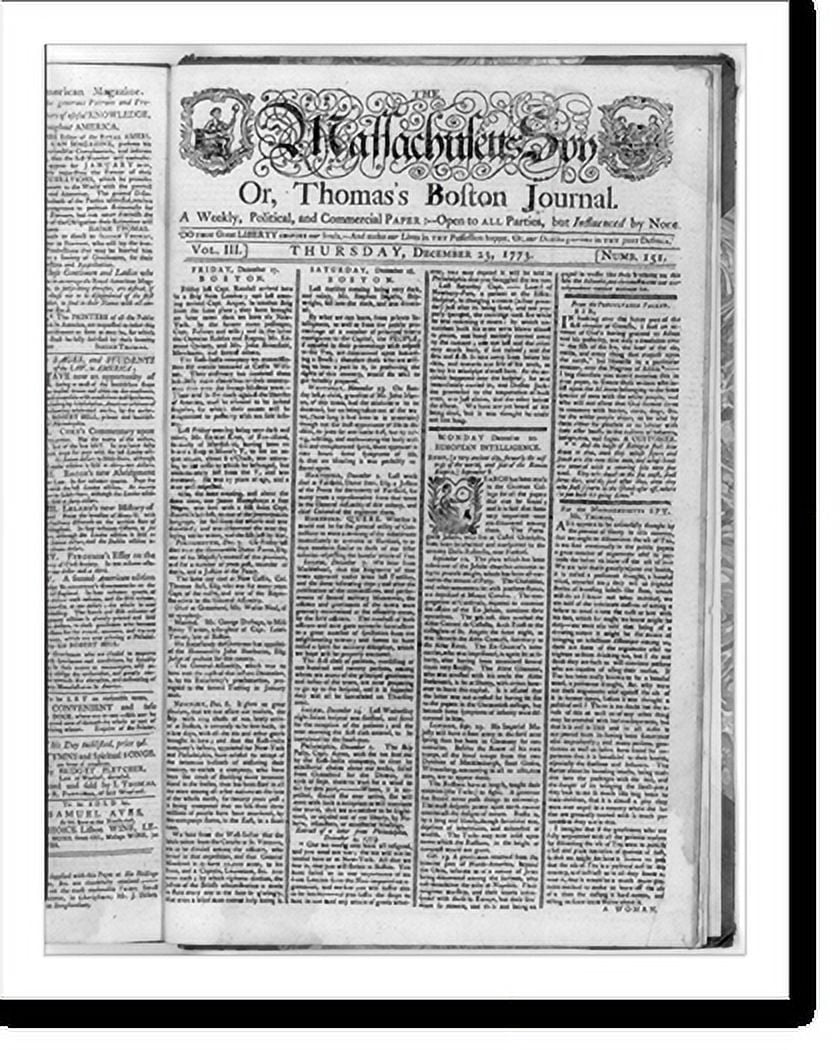 Historic Print, [Title page of The Massachusetts Spy, Dec. 23, 1773 ...