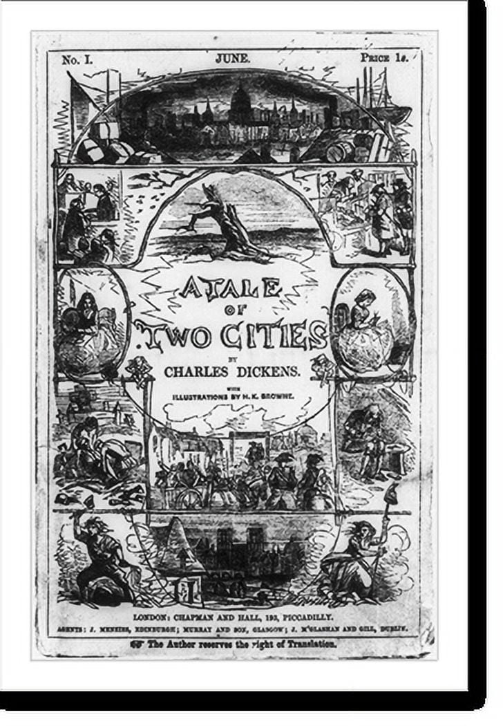 Historic Print, [Title page, with border illus. of scenes from novel ...